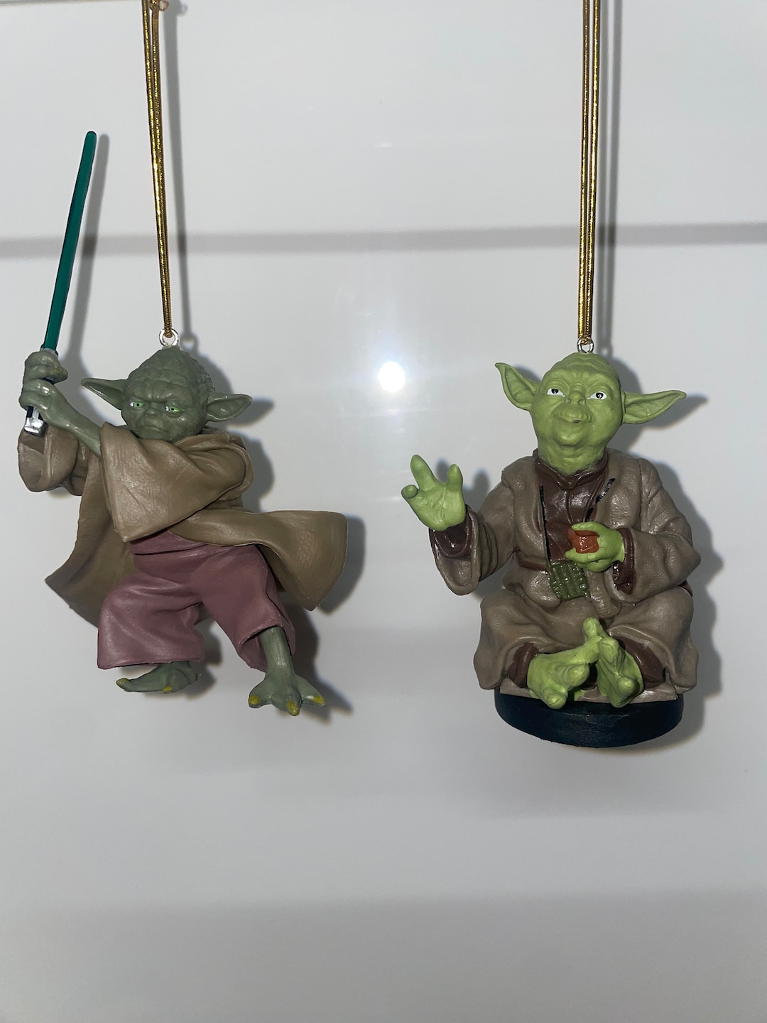 YODA Set of 2 Childrens Characters Christmas Tree Decorations - Etsy