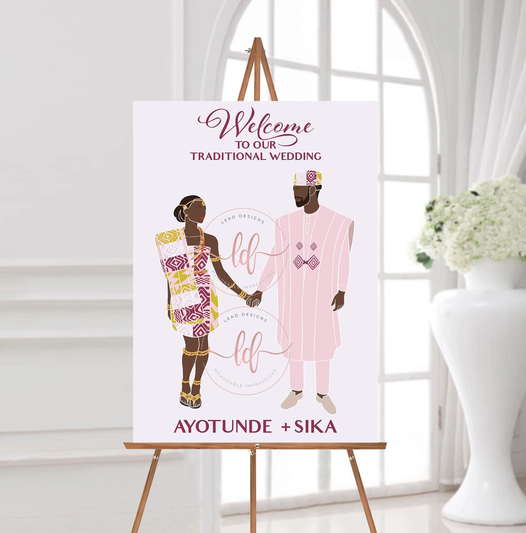 African Wedding Welcome Sign: Yoruba Akan Inspired Decor (digital File ...