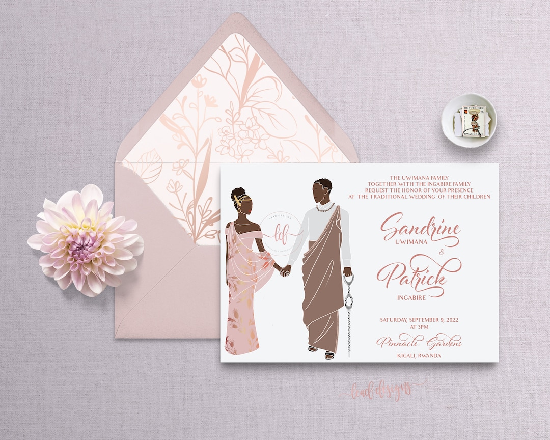 Kalisa/digital Single Sided Invitations/african Traditional Wedding ...