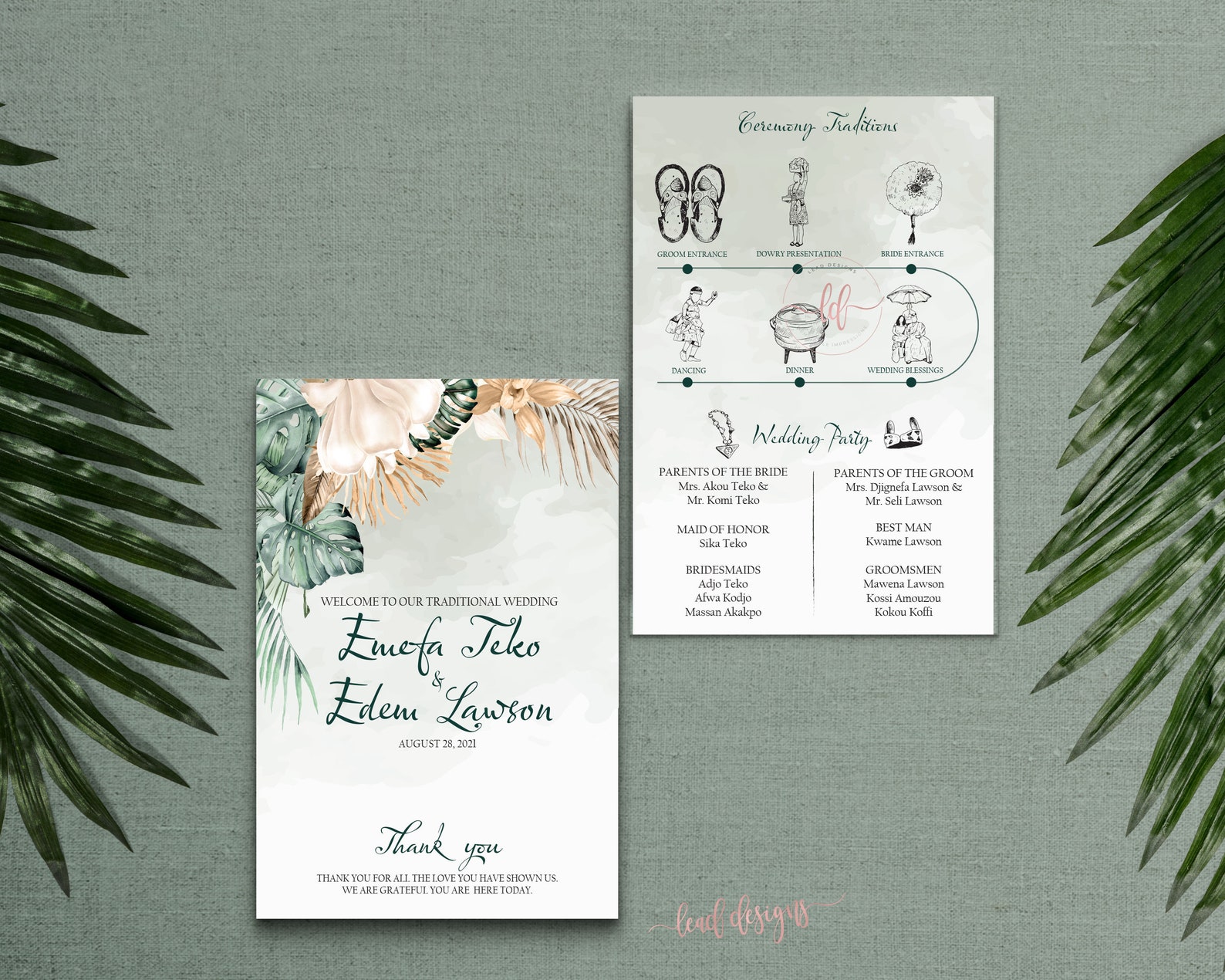 Ceremony / Program Fan / African Traditional Wedding/ Mariage - Etsy