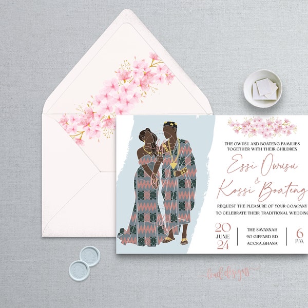 Traditional African Wedding Invitation Template - Etsy