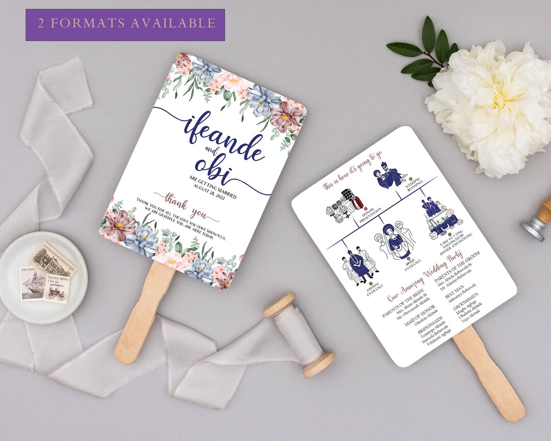 Ceremony Program Template / Program Fan / African Traditional Wedding ...