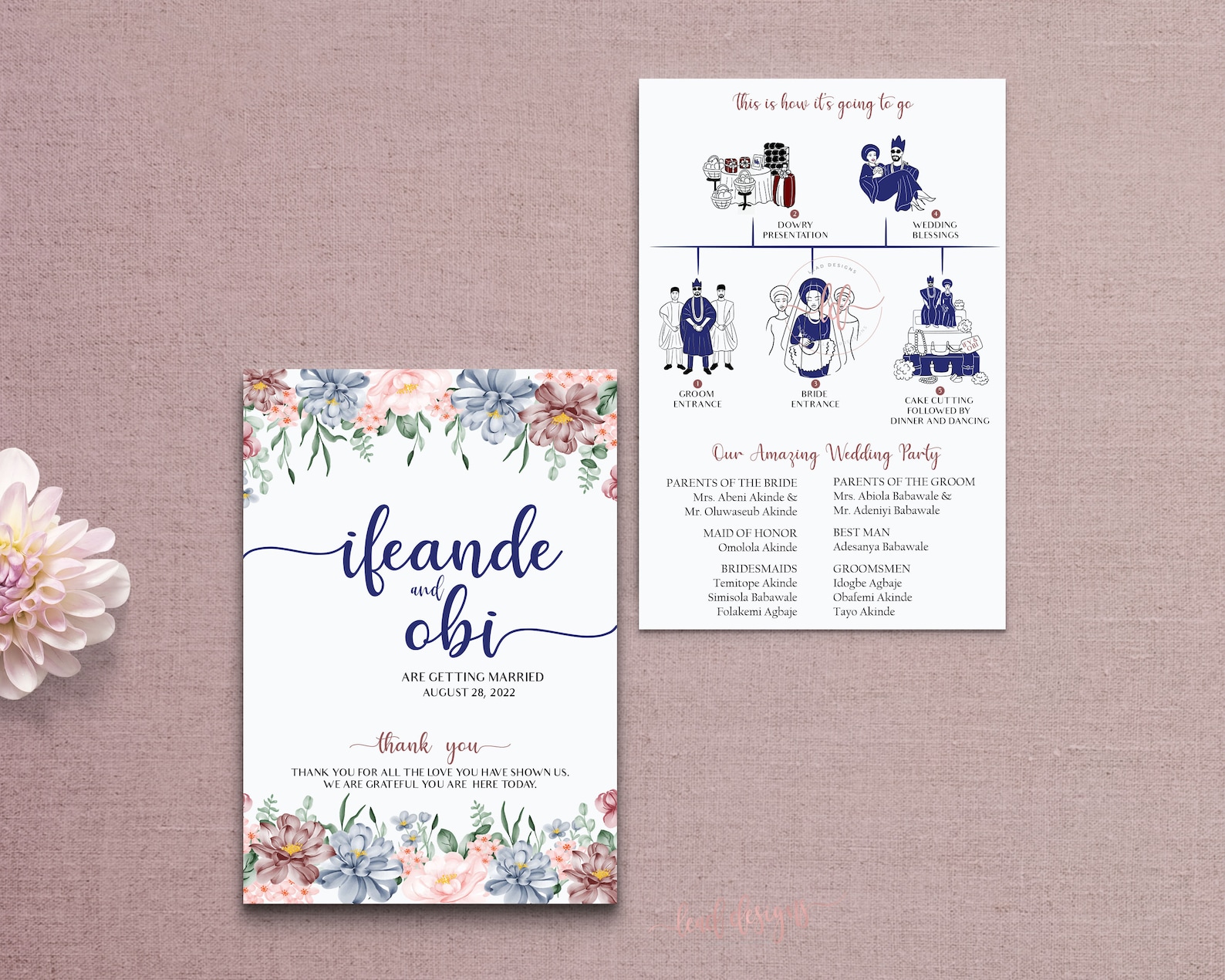 Ceremony Program Template / Program Fan / African Traditional Wedding ...