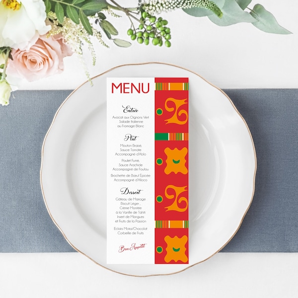 African Wedding Menu - Etsy