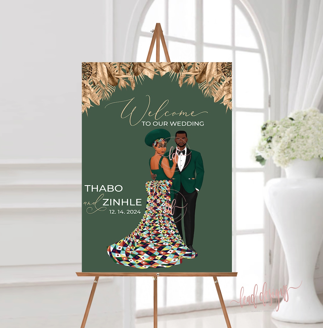 Custom African Wedding Welcome Sign, Zulu Couple (digital File) - Etsy