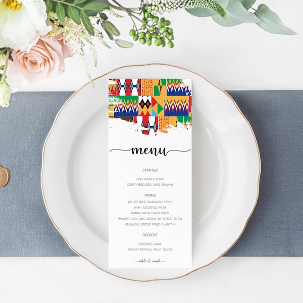 African Wedding Menu - Etsy