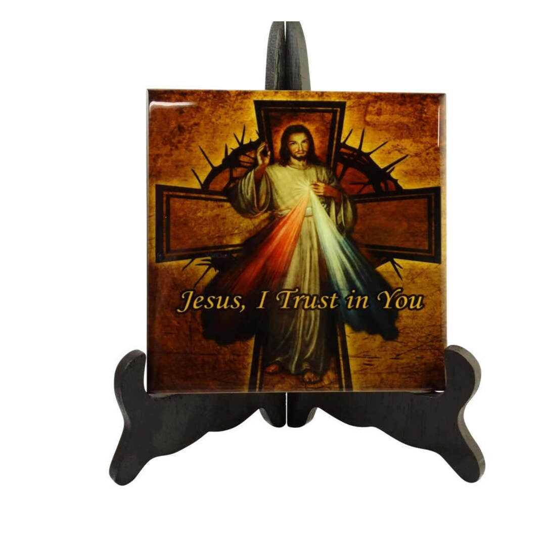 The Divine Mercy Contemporary Style Porcelain Tile Plaque Ready for ...