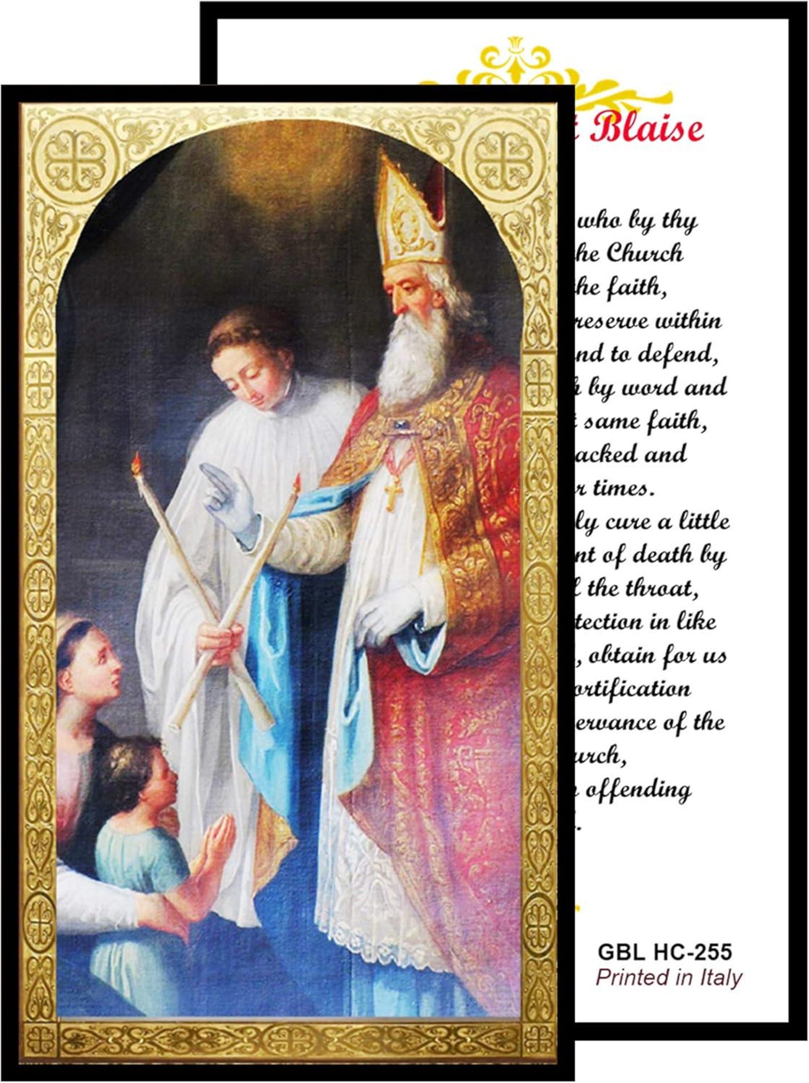 Saint Blaise Patron of Those With Throat Ailments Blessed Laminated ...