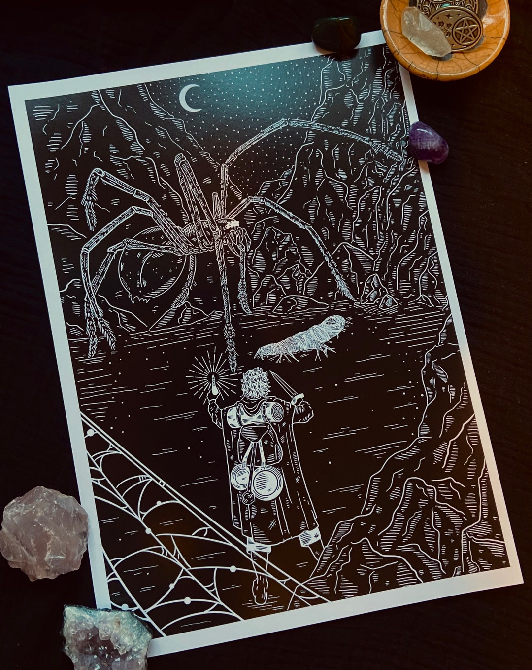 Fantasy Halfling Vs Spider Art Print A4 Poster - Etsy