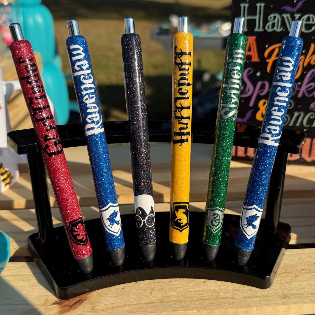 HP Houses Glitter Pens, Wizard Pens, HP House Theme Pens - Etsy