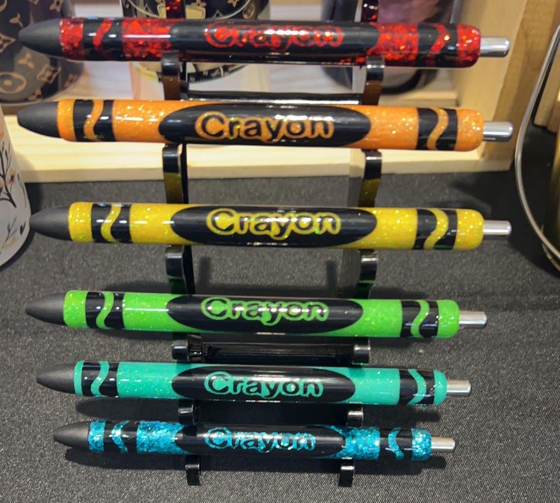 Crayon Glitter Pens, Teacher Gift, Glitter Pens, Resin Pens, Epoxy Pens ...