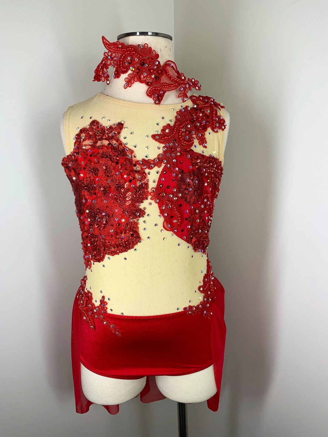 Red Dance Costume, Lyrical Dance Costume, Dance Costume, Solo Dance ...