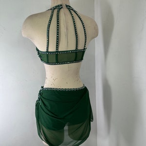 Green Custom Dance Costume, Lyrical Dance Costume, Solo Dance Costume ...