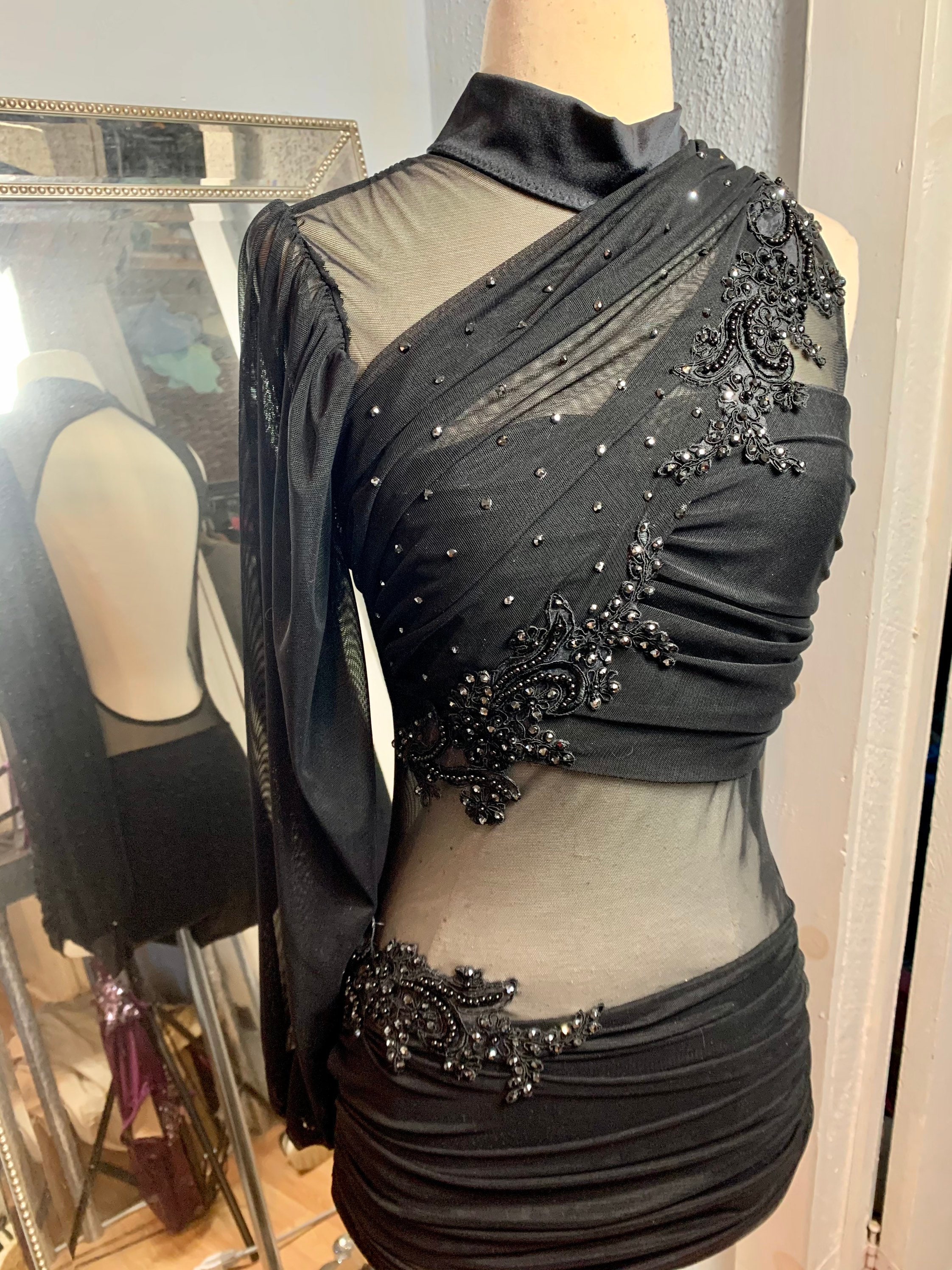 Black Contemporary Dance Costume, Solo Dance Costume - Etsy