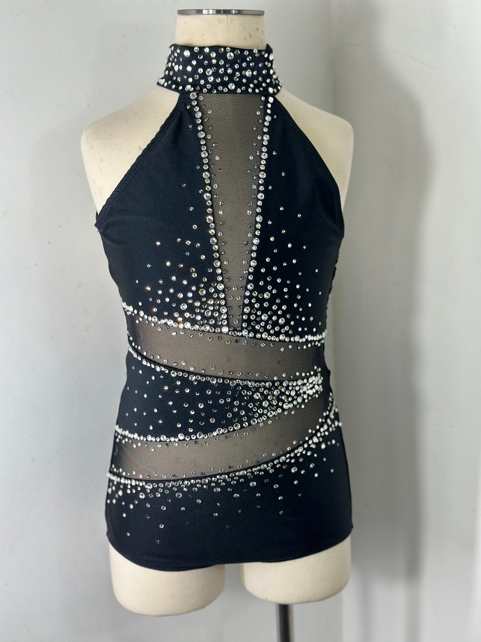 Black Rhinestone Dance Costume, Jazz, Contemporary Solo Costume - Etsy