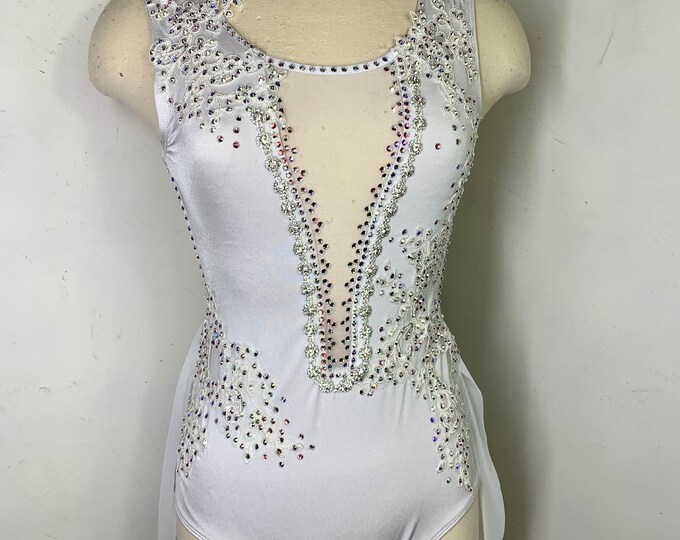 White Lyrical Dance Costume, Dance Costume, Custom Lyrical Dance Costume, Competition Dance ...