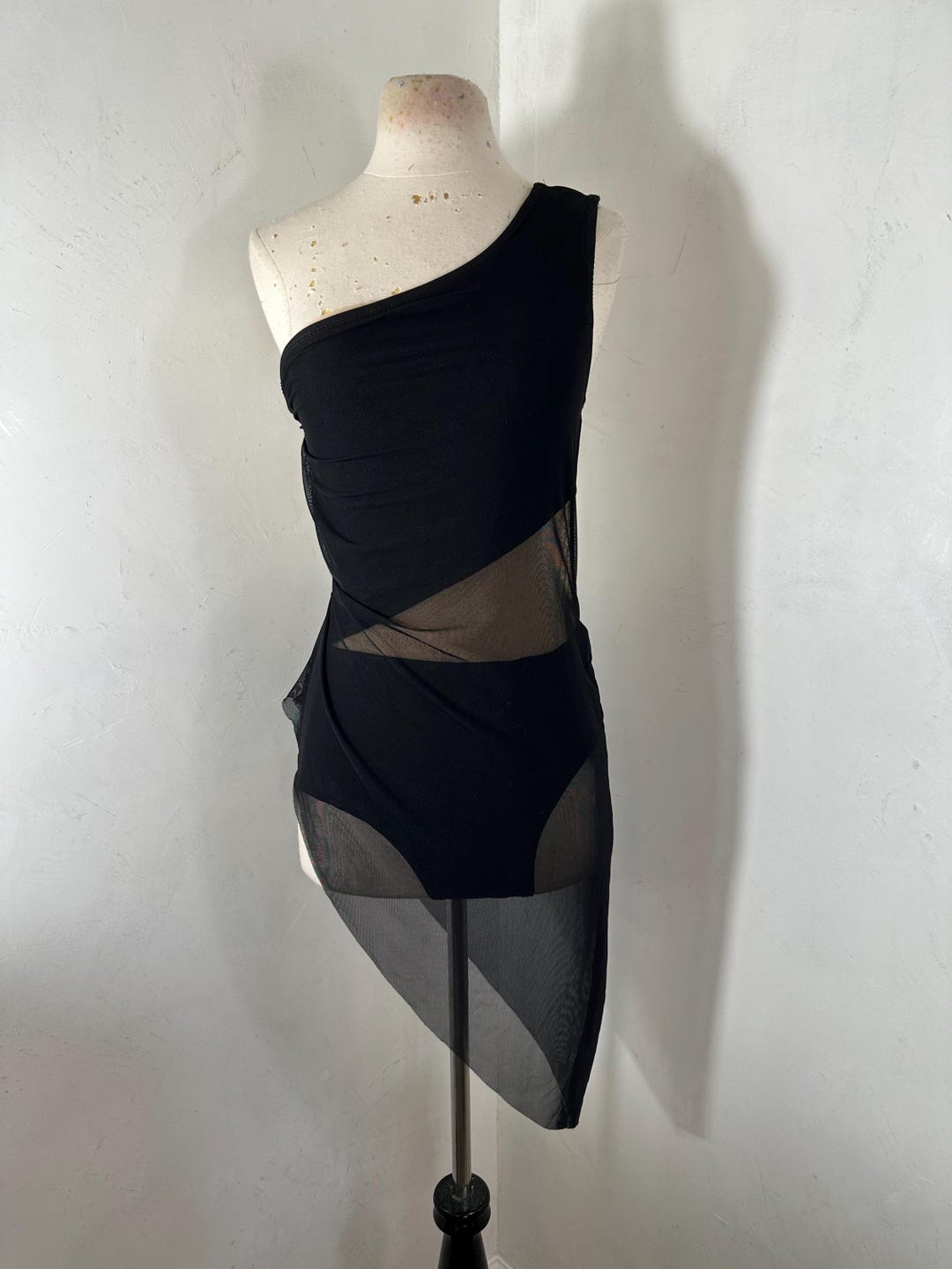 Black Asymmetrical Contemporary Dance Costume, Competition Dress - Etsy