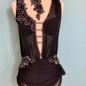 Lyrical Dance Costume, Custom Dance Costume, Black Dance Costume, Black ...