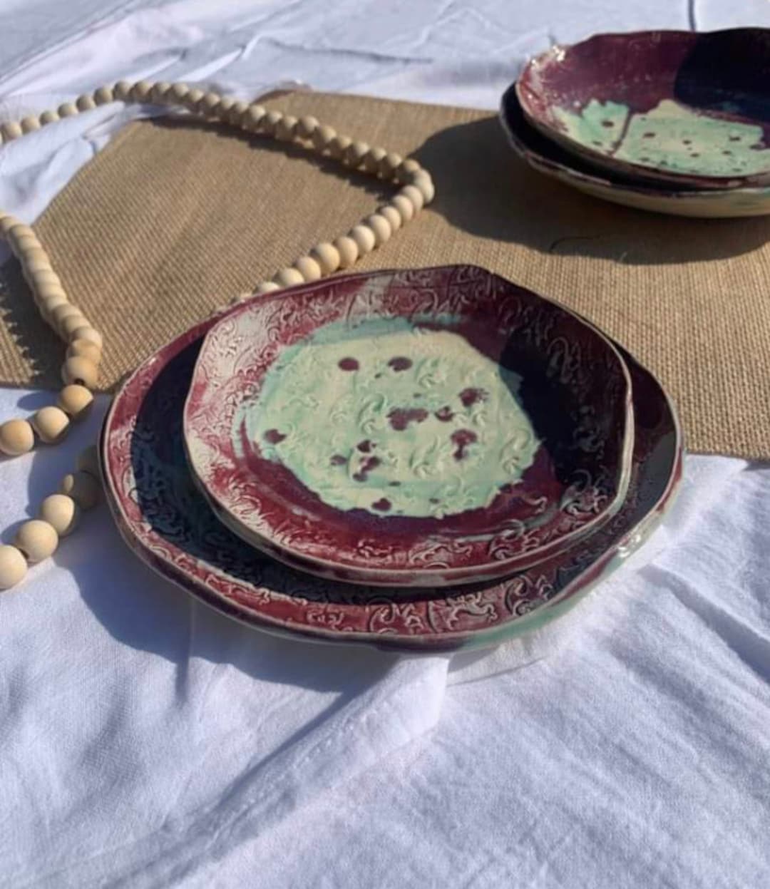 SET of 2 Plates Ceramic Dinnerware Set Handmade Pottery - Etsy