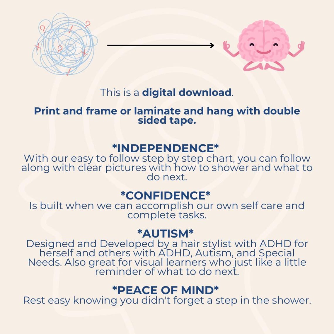 After Shower Check List Step by Step Guide Great for Adult ADHD, Autism ...