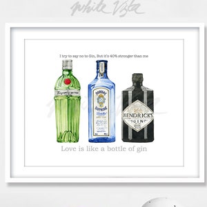 Cocktail Art, Alcohol Print, Bar Wall Art, Gin Lover Gift, Alcohol ...