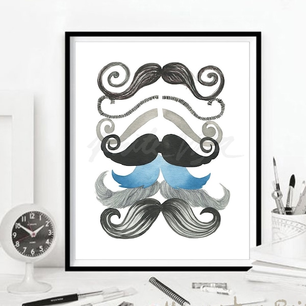 Mustache Poster - Etsy