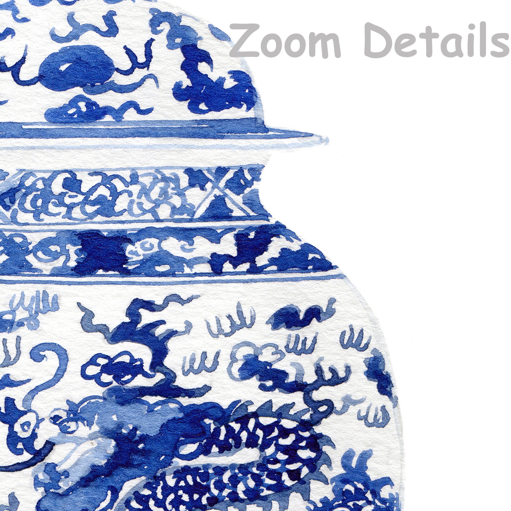 Blue and White Willow Art Prints Porcelain Chinoiserie Decor Asian Vase ...