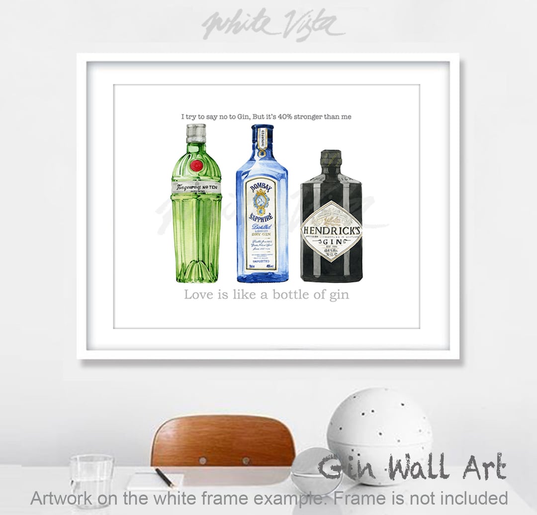 Cocktail Art, Alcohol Print, Bar Wall Art, Gin Lover Gift, Alcohol ...