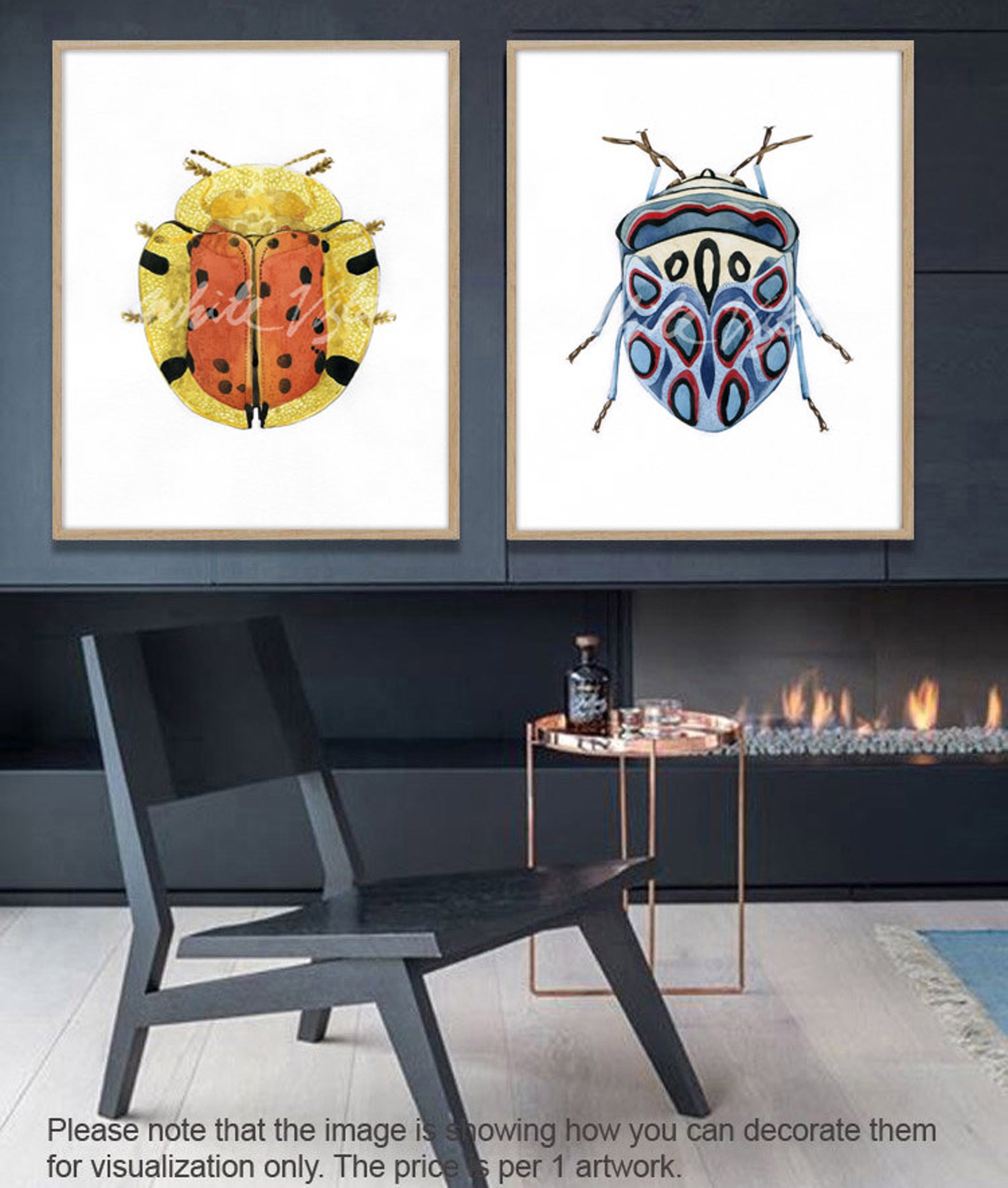 Lady Bug Art Print Beetle Watercolor Illustration Printable | Etsy