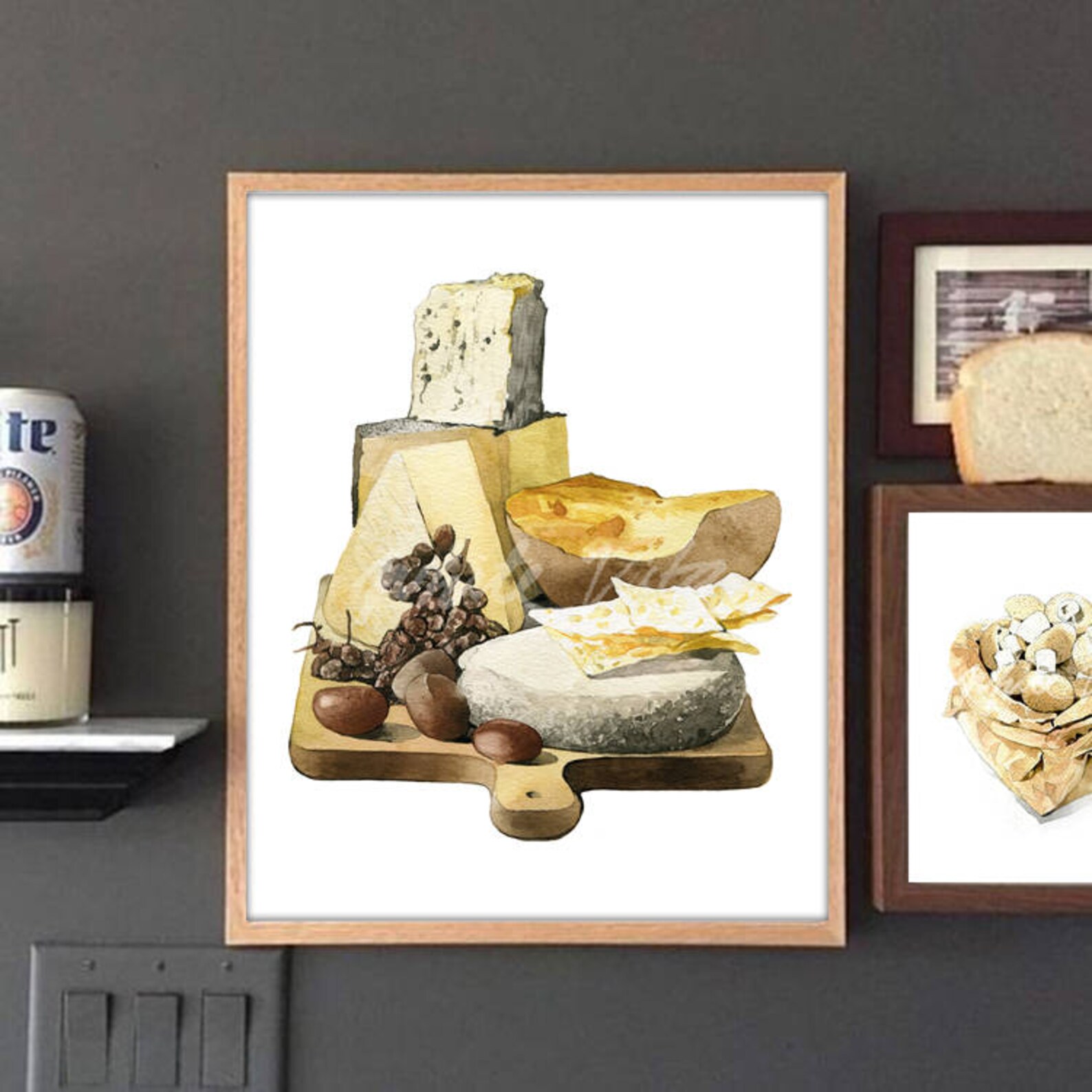 Cheese Print Culinary Decor Retro Kitchen Poster Foodie Art Decorative ...