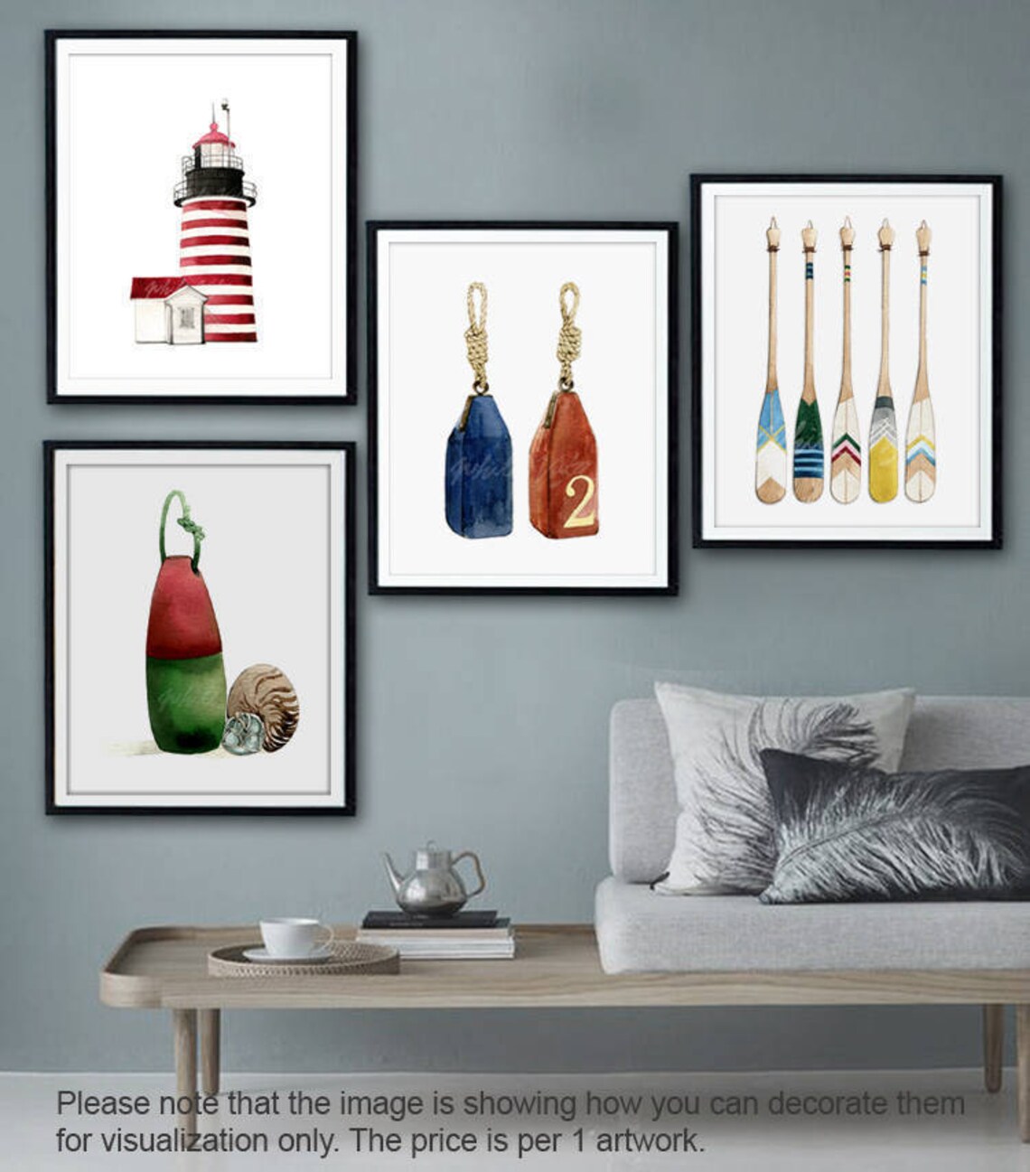 Lighthouse Wall Art Nautical Decor Decorative Marine Painting Sea Side ...