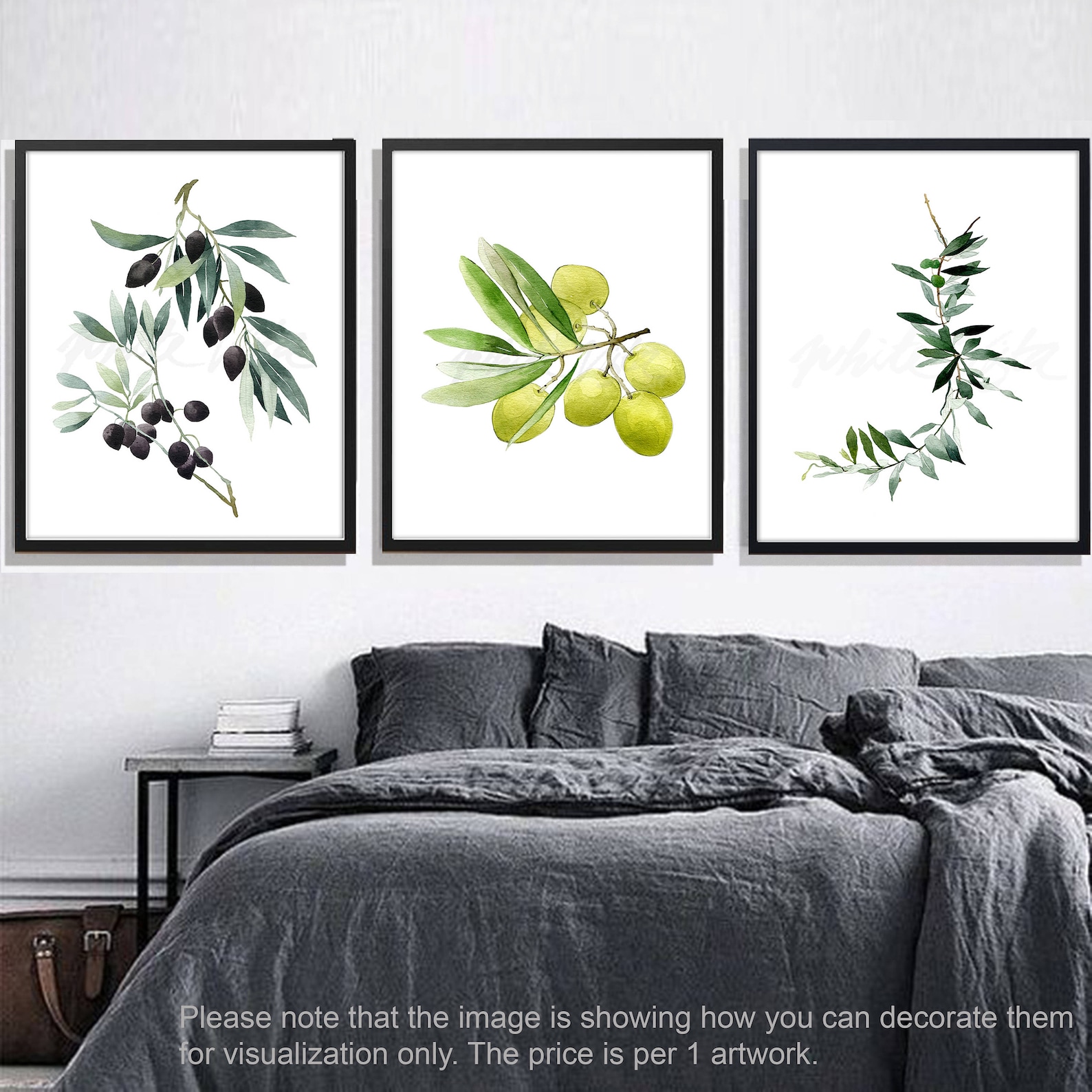 Olive Art Print Italy Culinary Kitchen Wall Decor Watercolour | Etsy