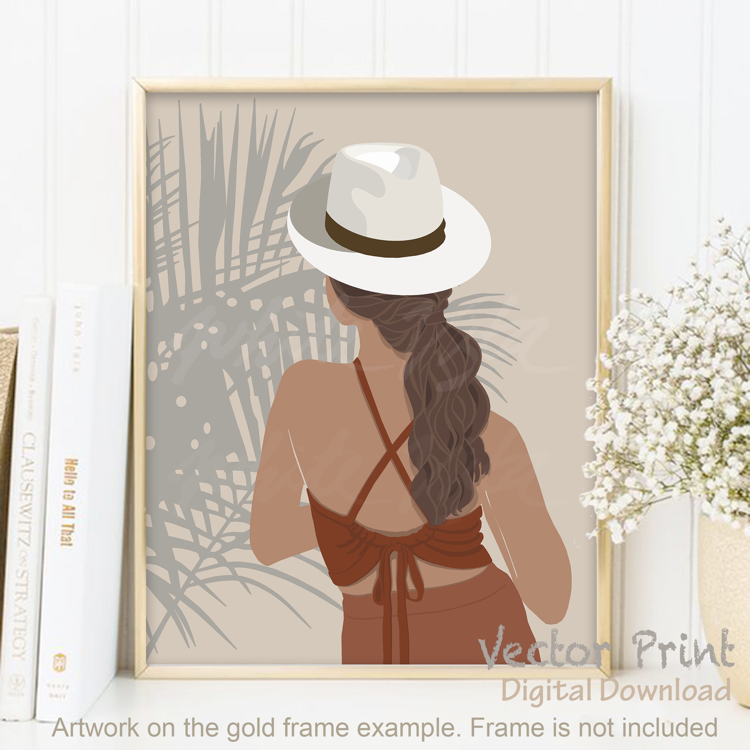 Vector Art Faceless Portrait Flat Illustration Feminine Wall | Etsy