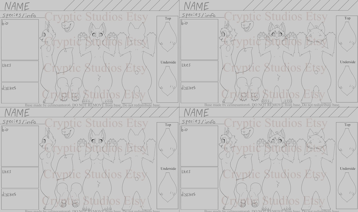 Kemono PNG Ref Sheet for Furry Fursuit Reference Sheet | Etsy