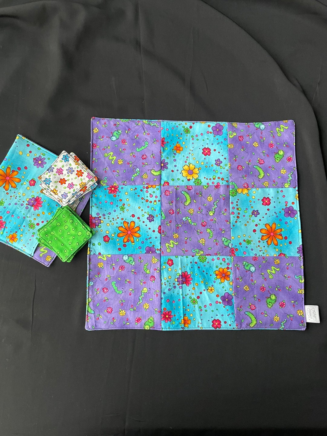 Flowers on Blue and Purple Tic-tac-toe Game - Etsy