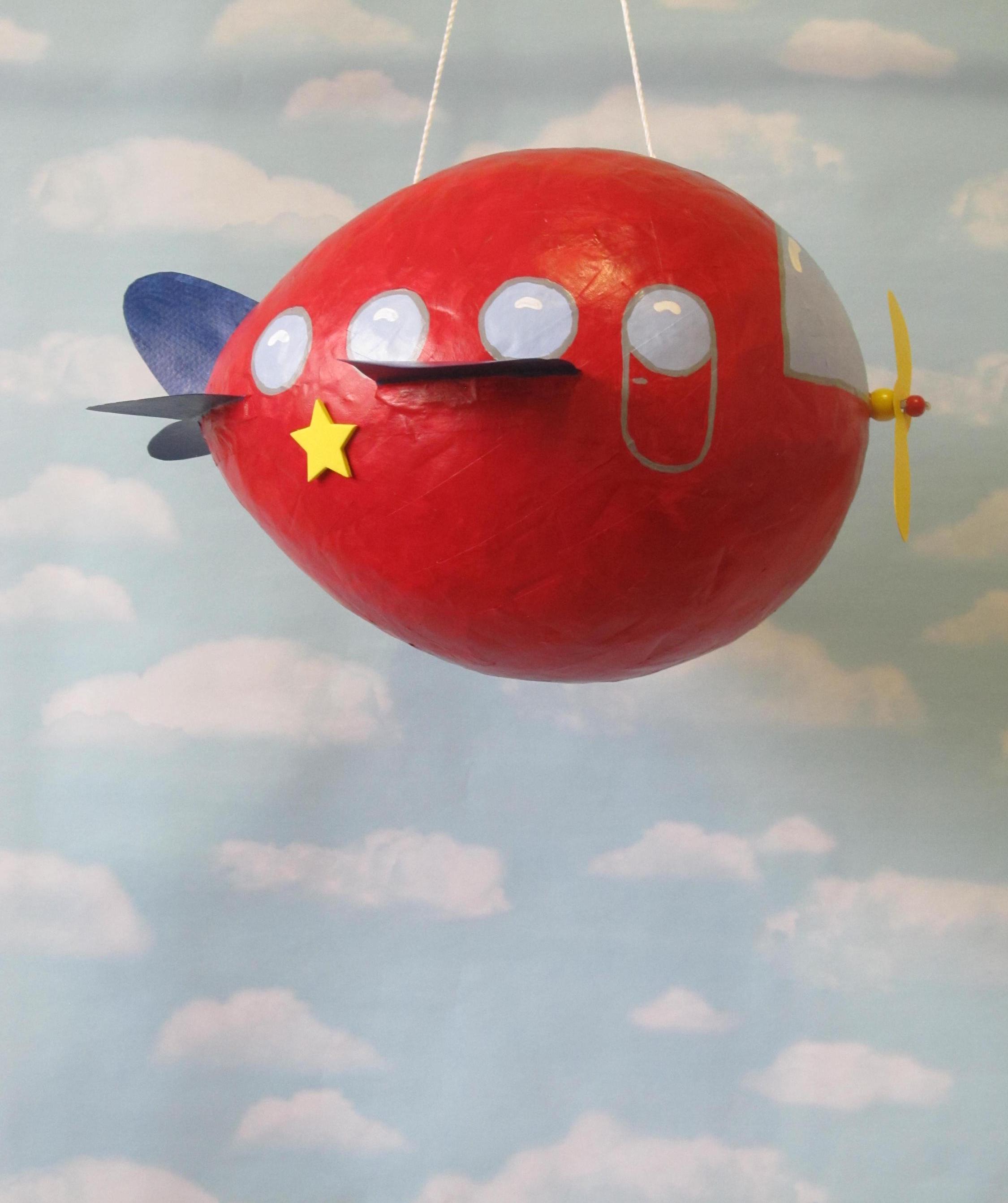 AIRPLANE Pinata, Red Airplane Birthday, Propeller Plane Pinata ...