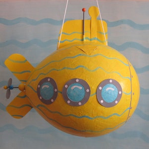 YELLOW SUBMARINE Pinata, Ocean Party Theme, Personalize Pinata ...