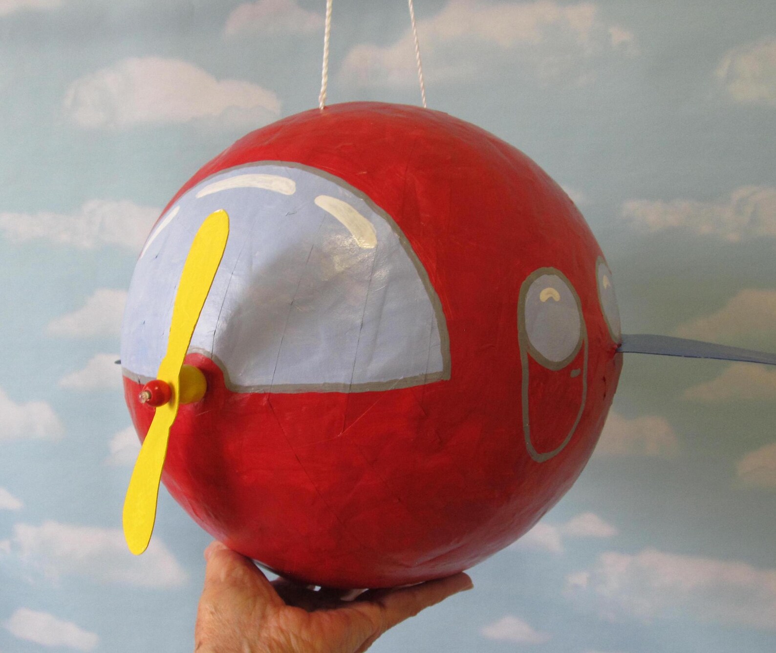 AIRPLANE Pinata, Red Airplane Birthday, Propeller Plane Pinata ...