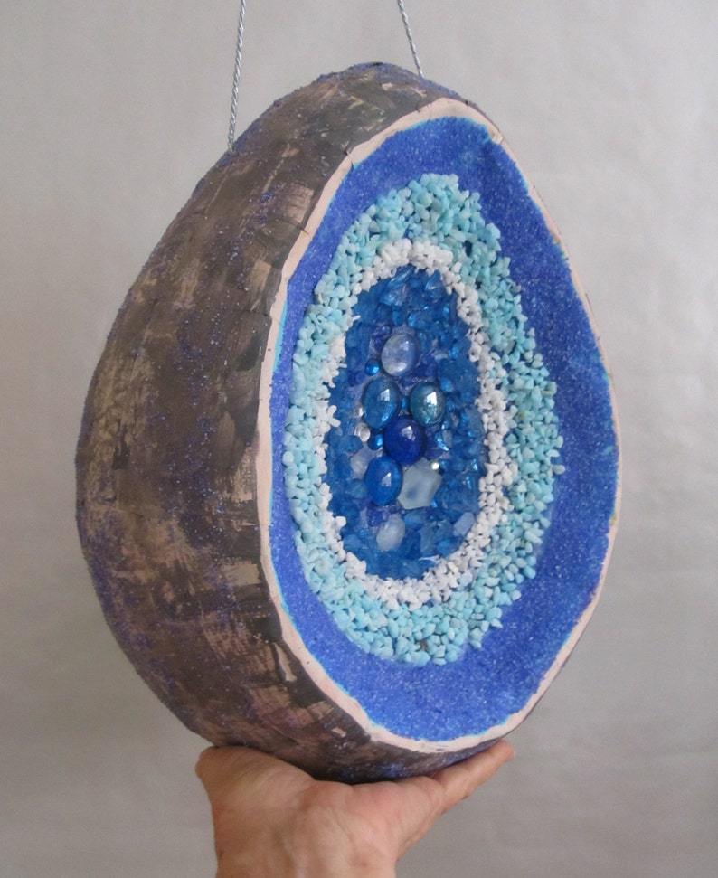 Blue Purple Pink and Green Geode Pinata Geode Party Art - Etsy