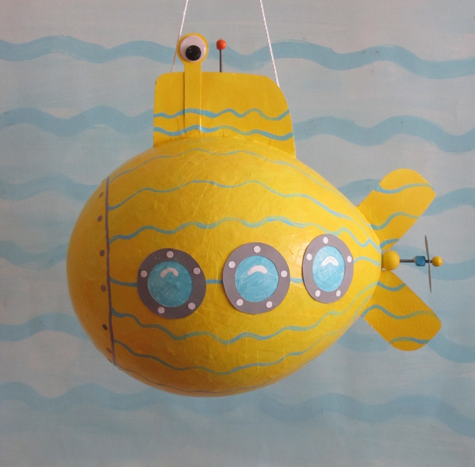 YELLOW SUBMARINE Pinata, Ocean Party Theme, Personalize Pinata ...