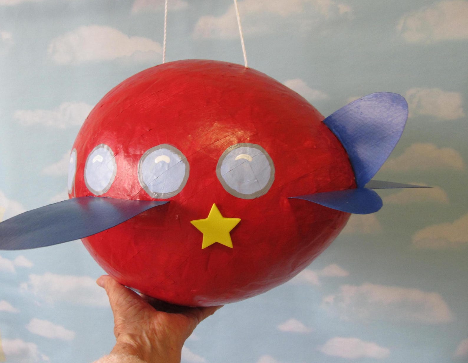 AIRPLANE Pinata, Red Airplane Birthday, Propeller Plane Pinata ...