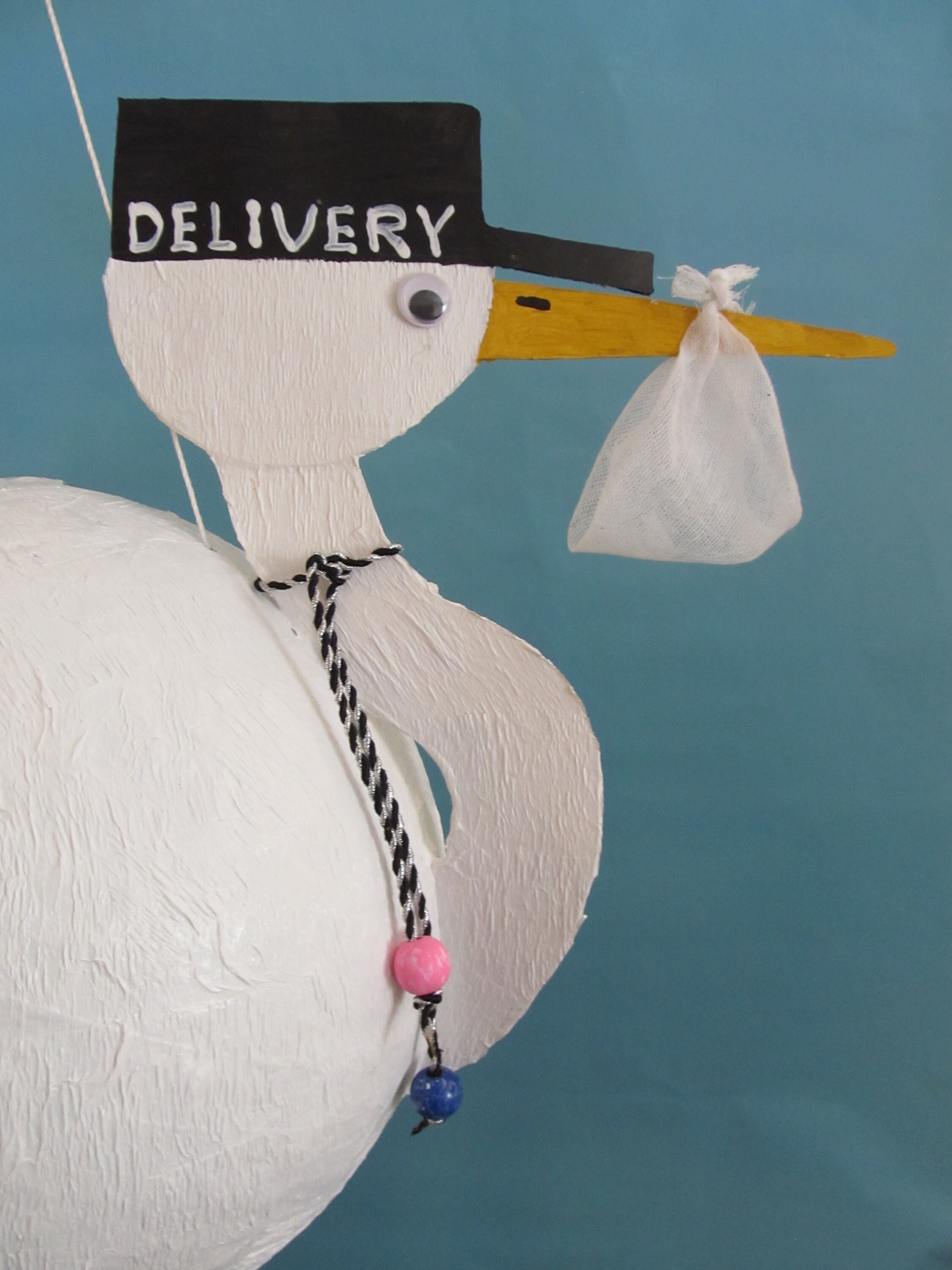 GENDER REVEAL STORK Pinata, Birth Announcement, Baby Shower.hand ...