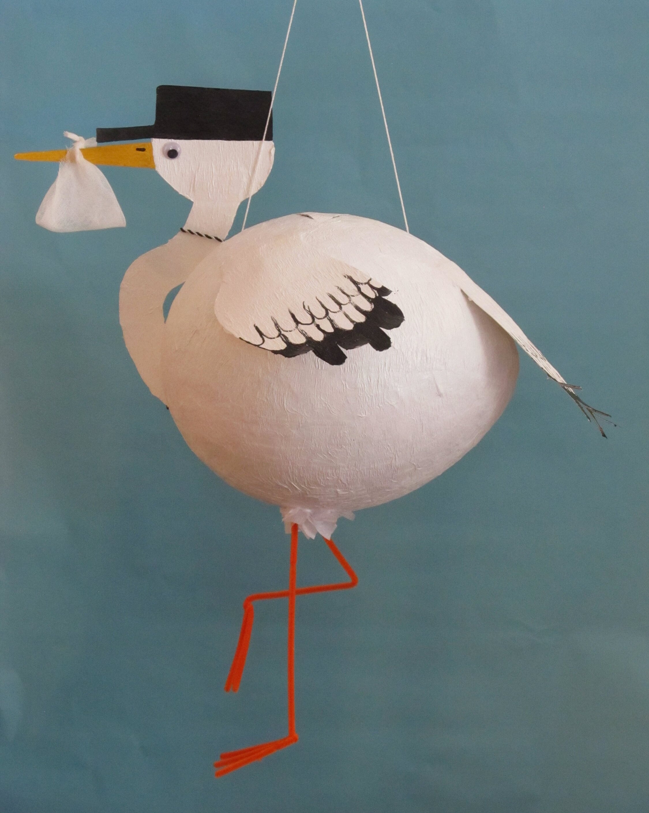 GENDER REVEAL STORK Pinata, Birth Announcement, Baby Shower.hand ...