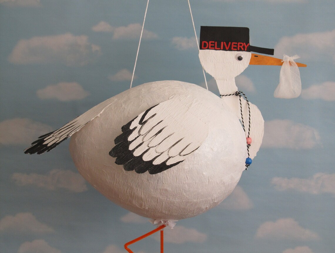 Gender Reveal Stork Pinata Birth Announcement Pinata Baby - Etsy