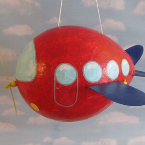 AIRPLANE Pinata, Red Airplane Birthday, Propeller Plane Pinata ...