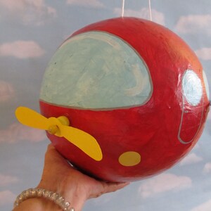 AIRPLANE Pinata, Red Airplane Birthday, Propeller Plane Pinata ...