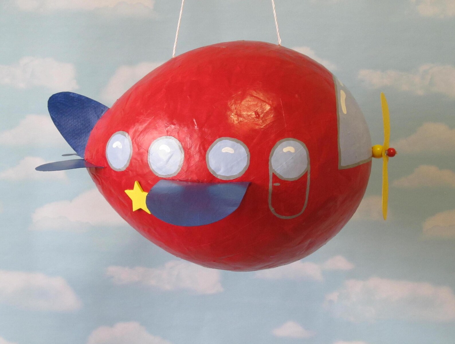 AIRPLANE Pinata, Red Airplane Birthday, Propeller Plane Pinata ...