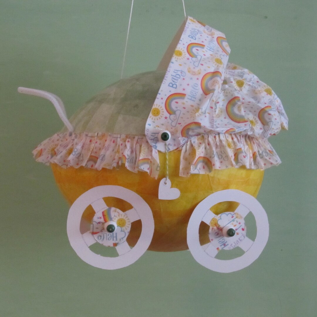 GENDER REVEAL Baby Carriage Pinata, Baby Shower, Nursery Decor, Hello ...