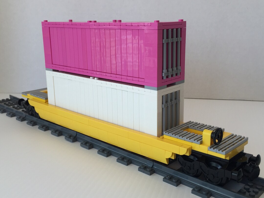 Custom Train Well/container Car MOC (instructions Only) - Etsy