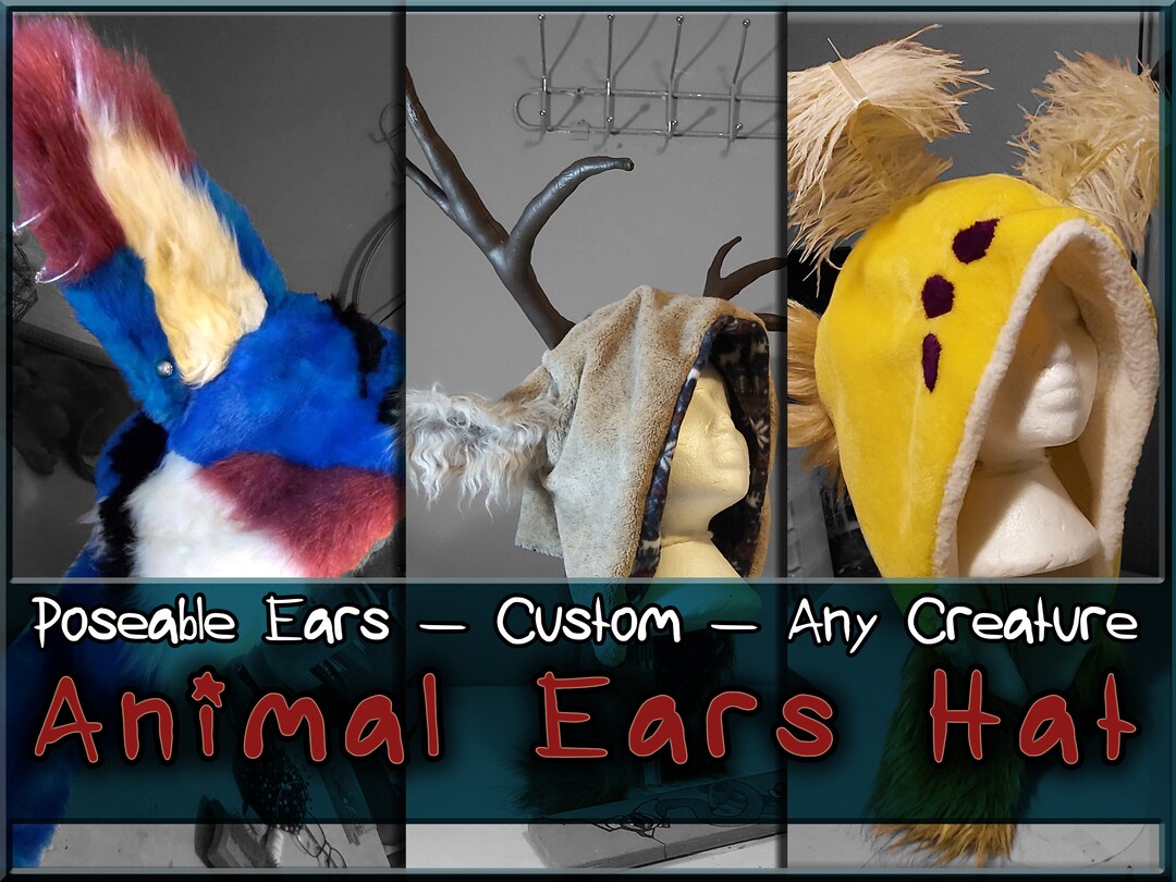 CUSTOM: Animal-ear Hat With Poseable Ears -- Any Species, Any Creature ...